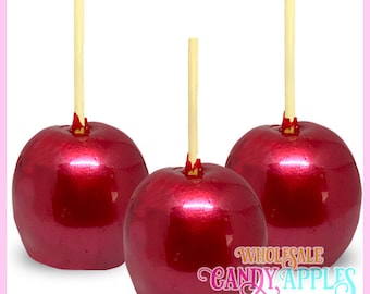 Holiday Red Plain Candy Apples- 12 per Set/ 1 Dozen - Etsy