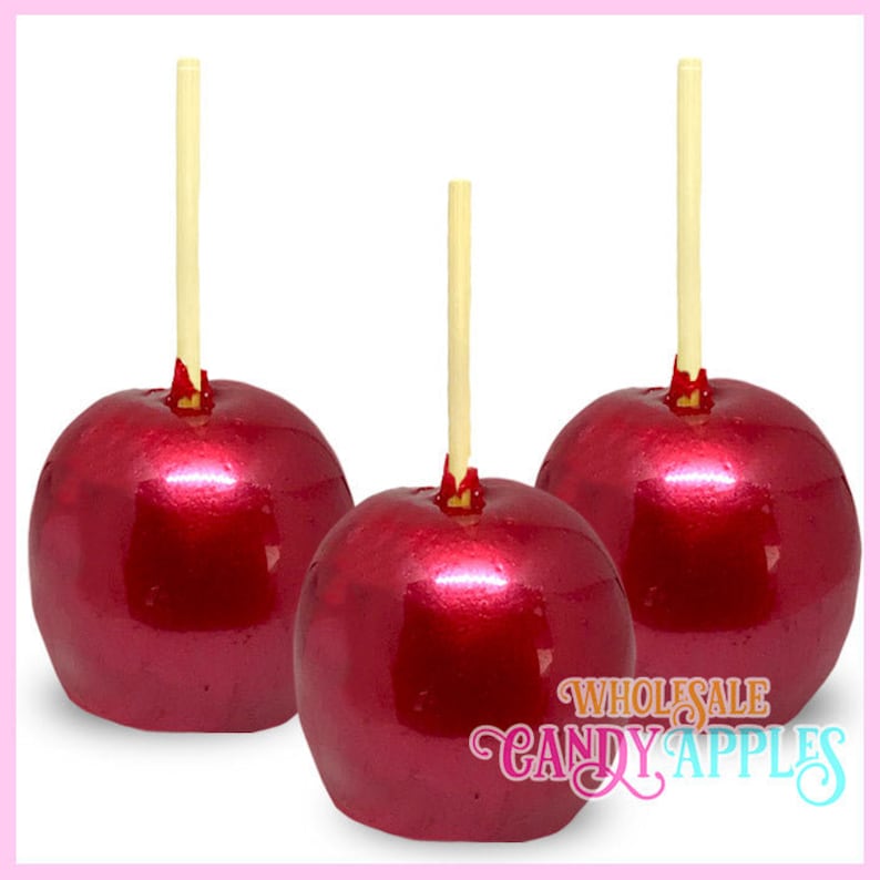 Red Pearlized Candy Apples- 12 per Set/ 1 Dozen - Etsy