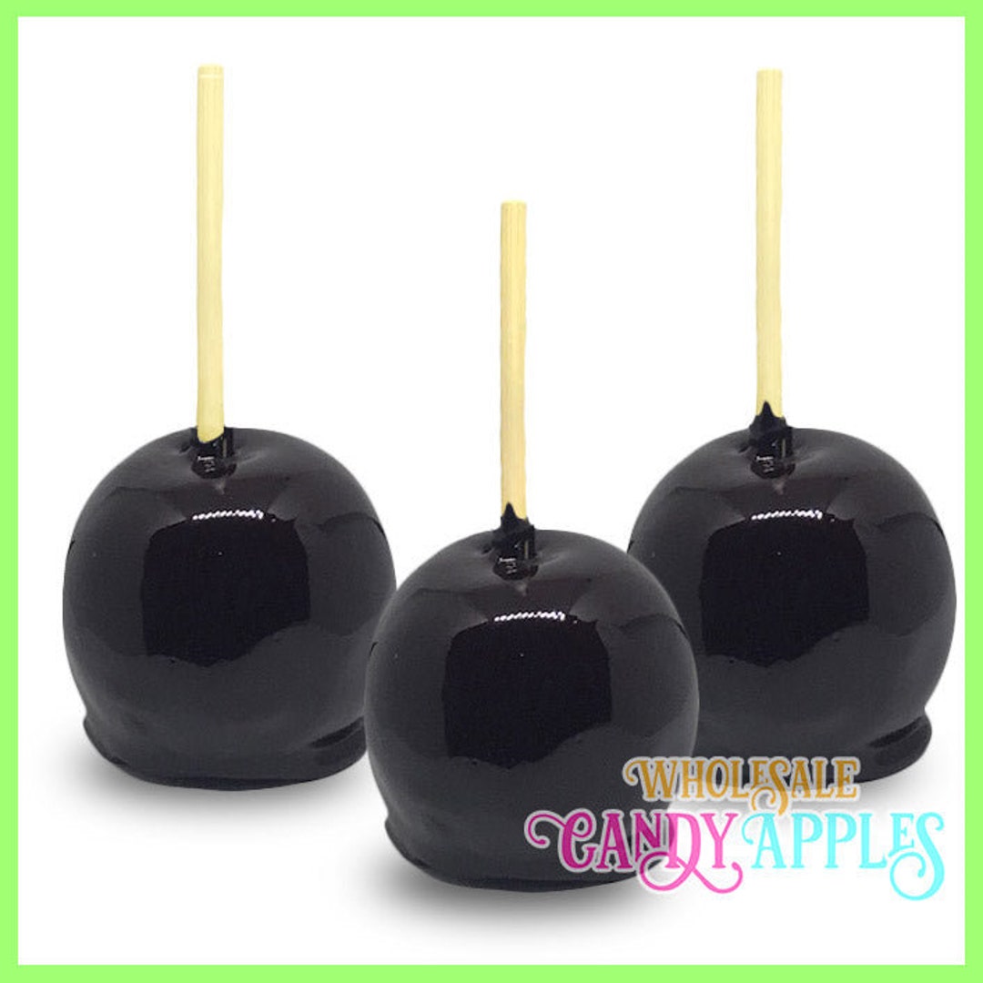 Black Plain Candy Apples- 12 per Set/ 1 Dozen - Etsy