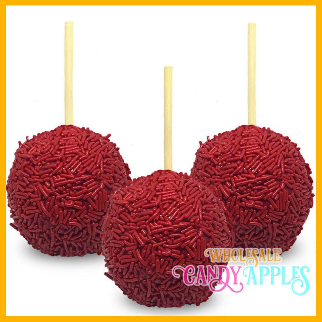 Red Sprinkle Candy Apples- 12 per Set/ 1 Dozen - Etsy