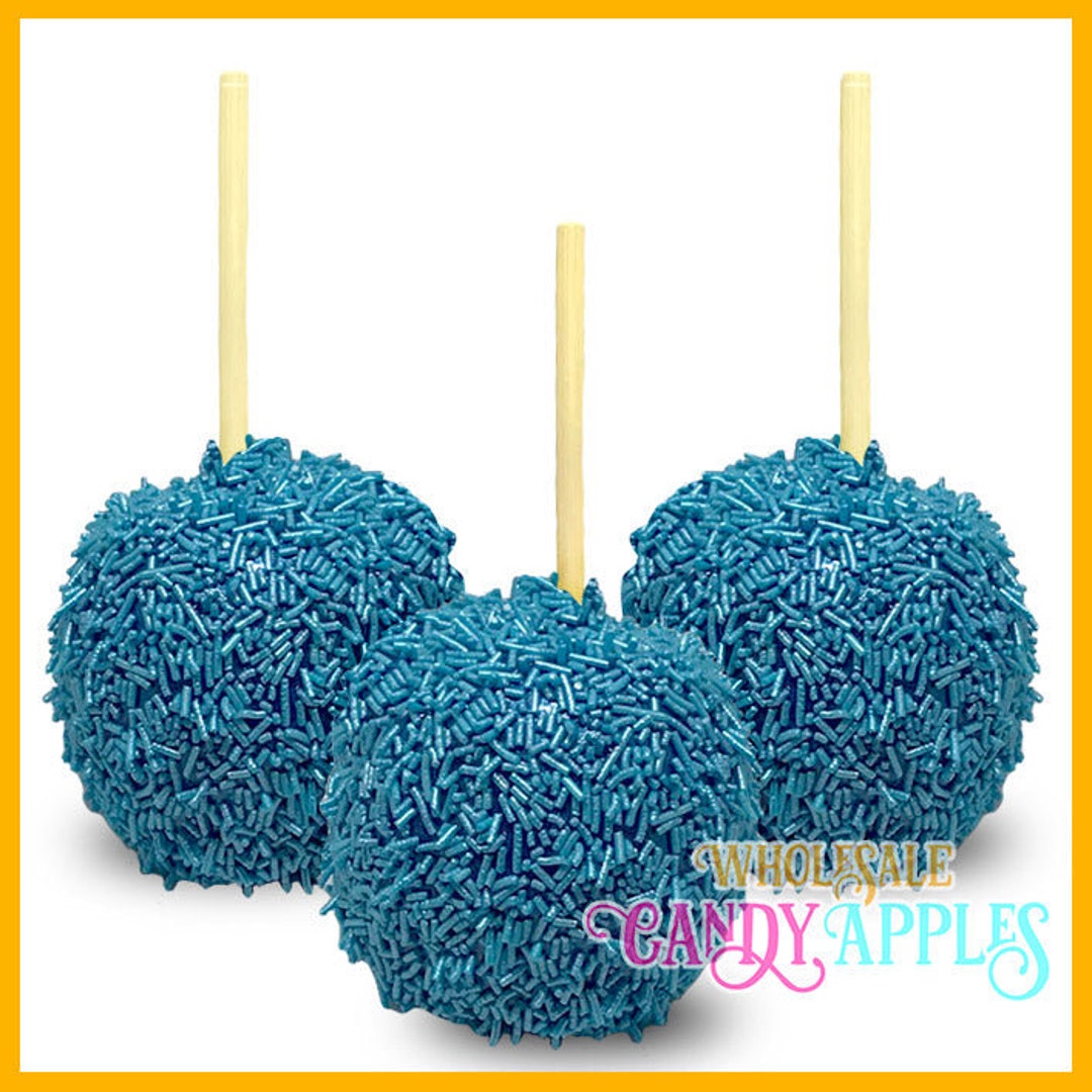 Shimmer Blue Sprinkle Candy Apple 12 per Set/ 1 Dozen - Etsy