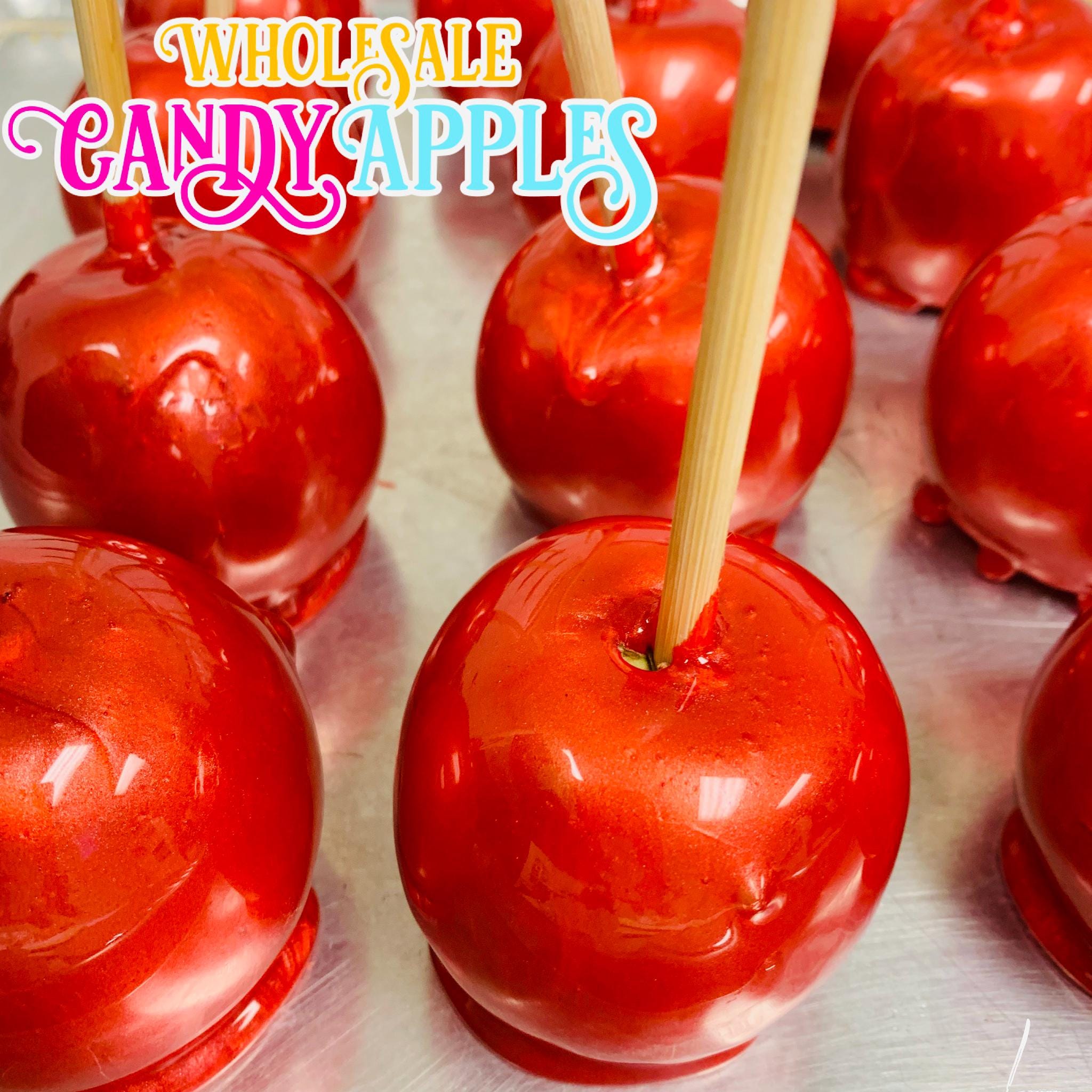 Red Pearlized Candy Apples- 12 per Set/ 1 Dozen - Etsy