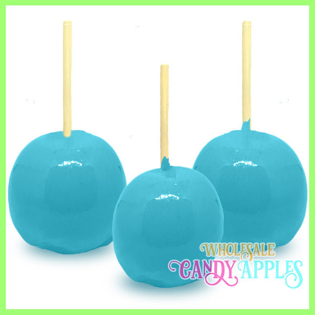 Baby Blue Plain Candy Apples- 12 per Set/ 1 Dozen - Etsy