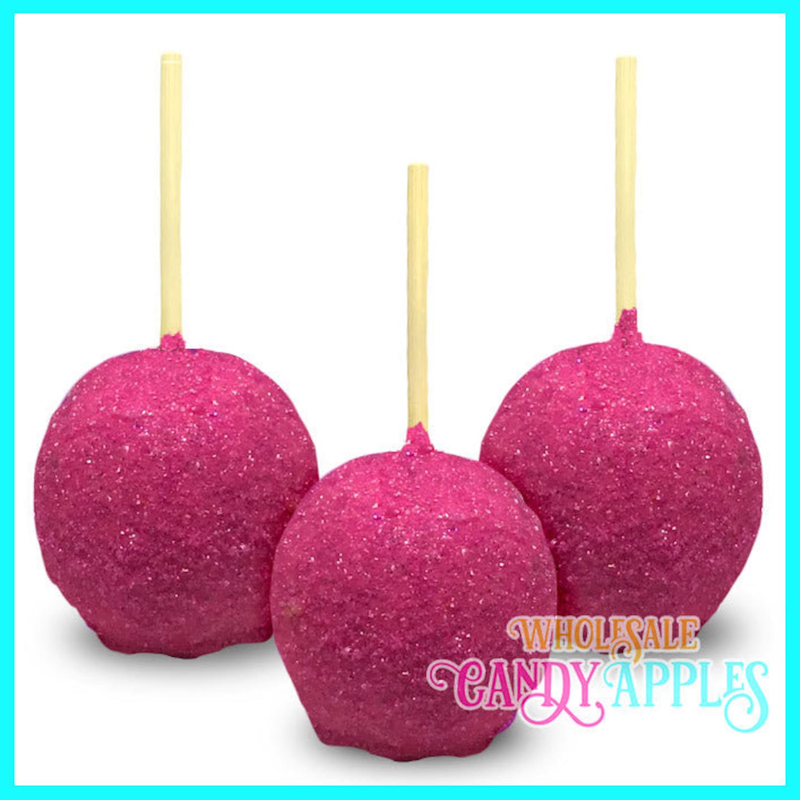 Hot Pink Sugar Crystal Candy Apple- 12 per Set/ 1 Dozen - Etsy