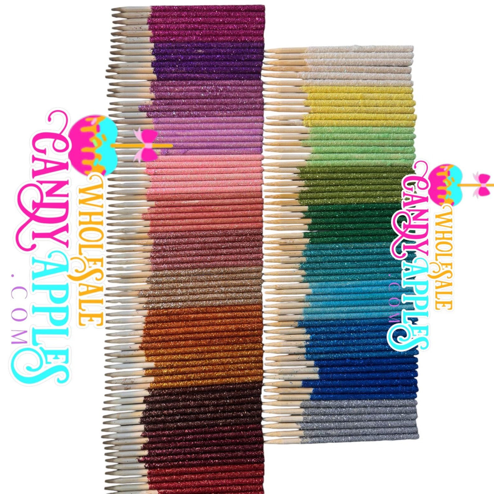 Apple Green Glitter Candy Apple Sticks-12 Sticks - Etsy