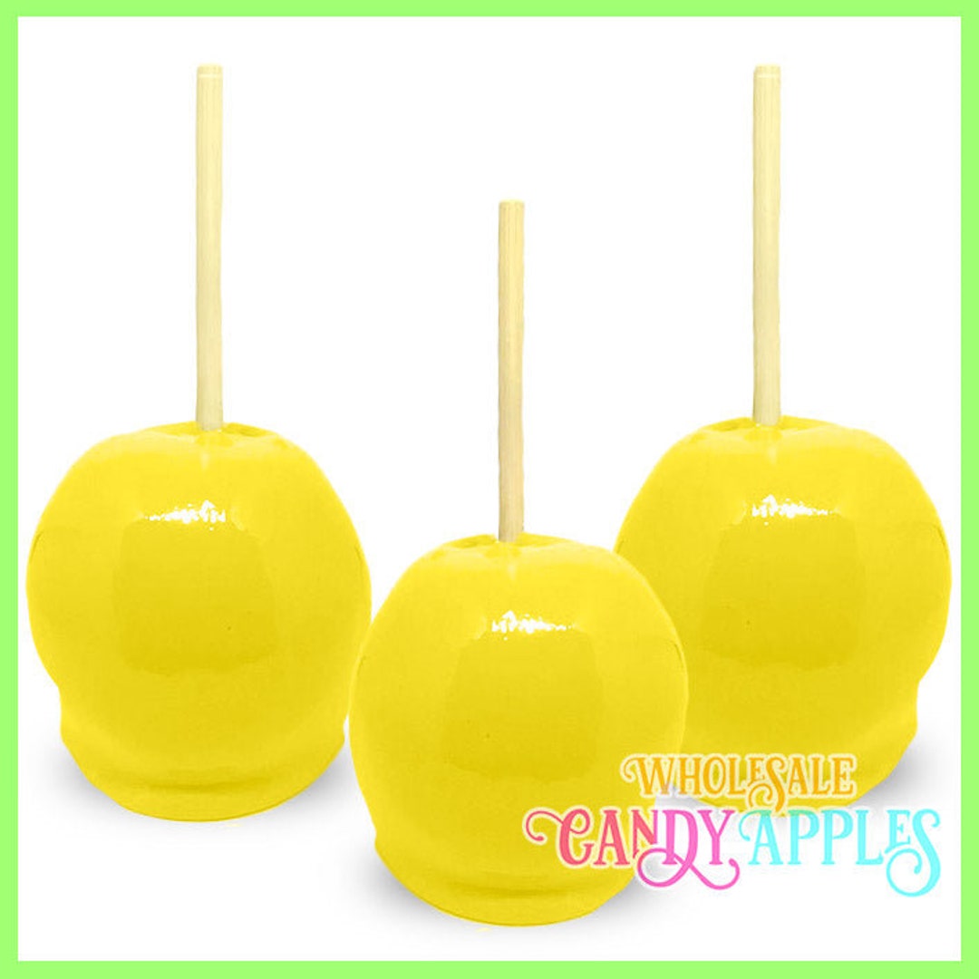 Yellow Plain Candy Apples- 12 per Set/ 1 Dozen - Etsy
