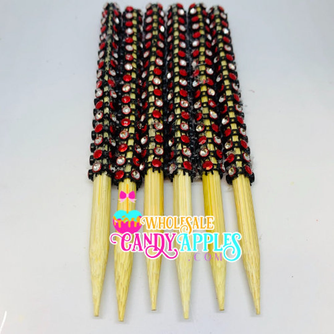 Red & Silver Candy Apple Bling Sticks- 12 Sticks - Etsy