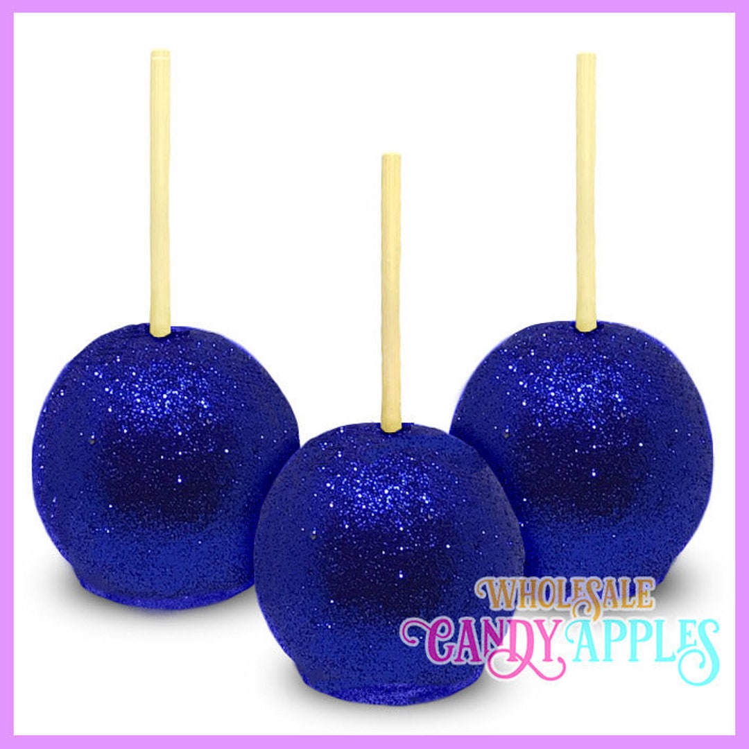 Royal Blue Glitter Candy Apples- 12 per Set/ 1 Dozen - Etsy