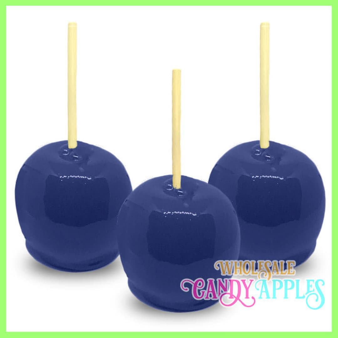 Navy Blue Plain Candy Apples- 12 per Set/ 1 Dozen - Etsy