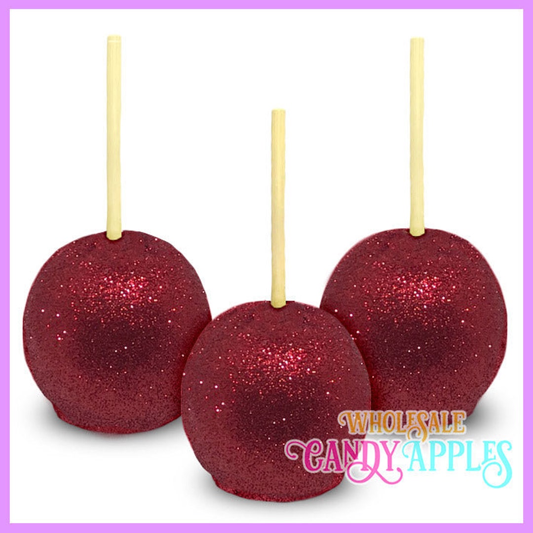 Red Glitter Candy Apples- 12 per Set/ 1 Dozen - Etsy