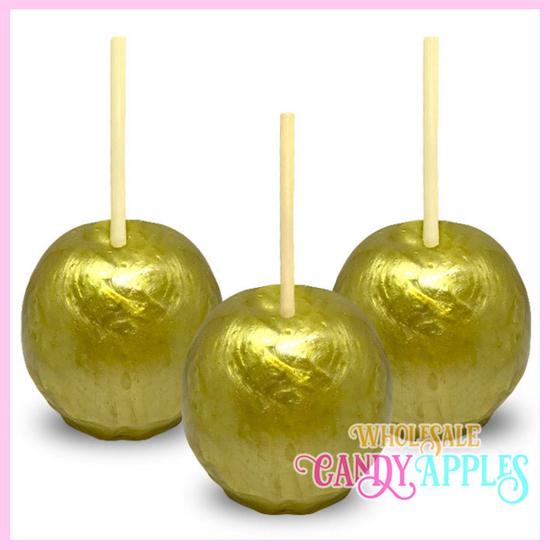 Gold Pearlized Candy Apples- 12 per Set/ 1 Dozen - Etsy