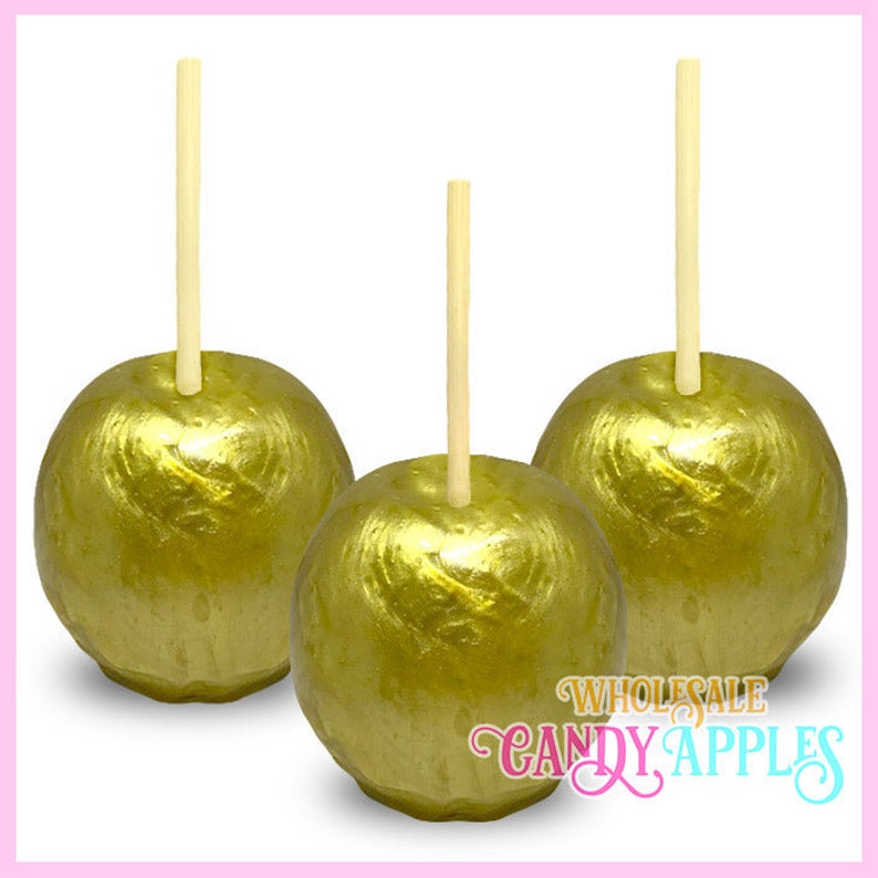 Yellow Pearlized Candy Apples- 12 per Set/ 1 Dozen - Etsy