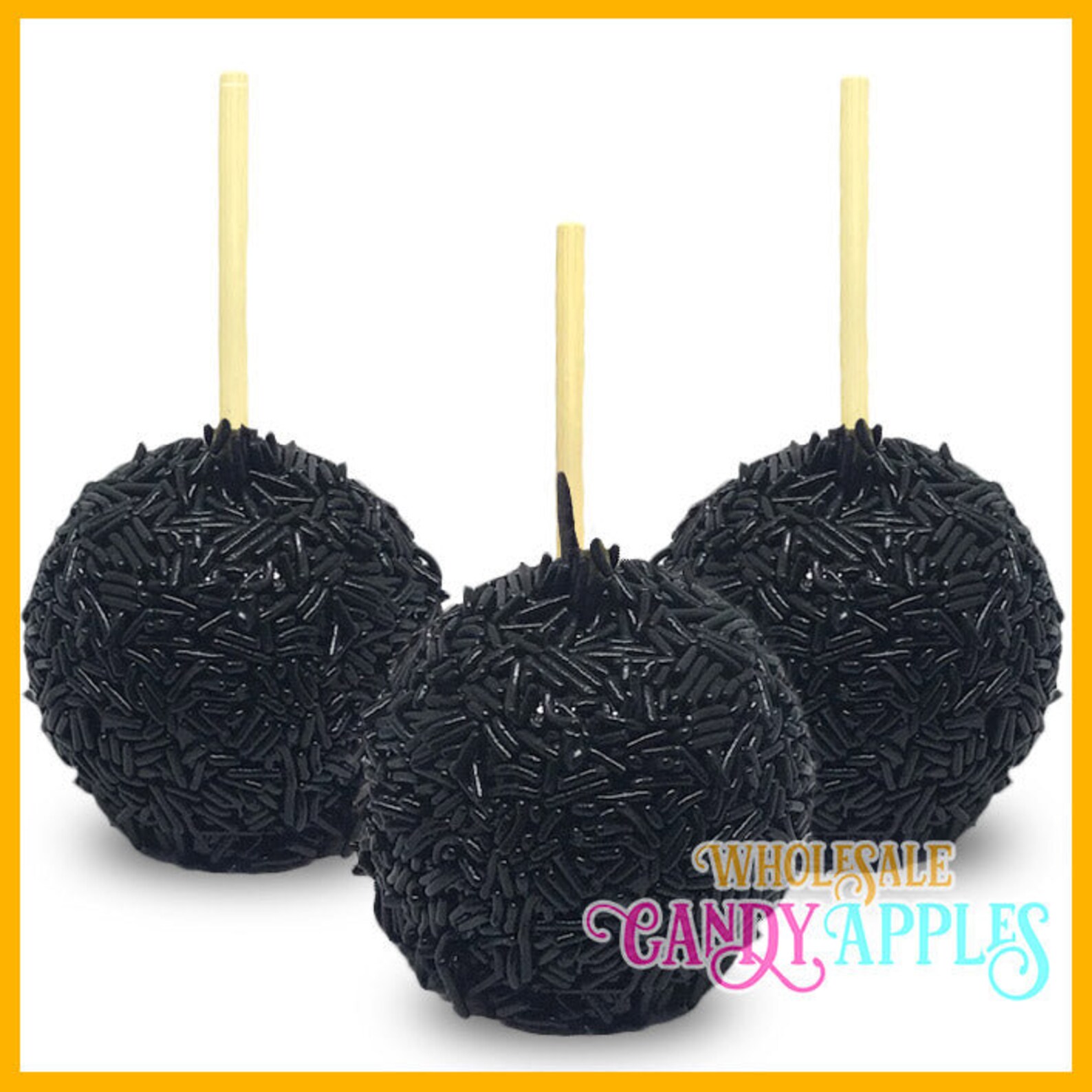 Black Sprinkle Candy Apples- 12 per Set/ 1 Dozen - Etsy