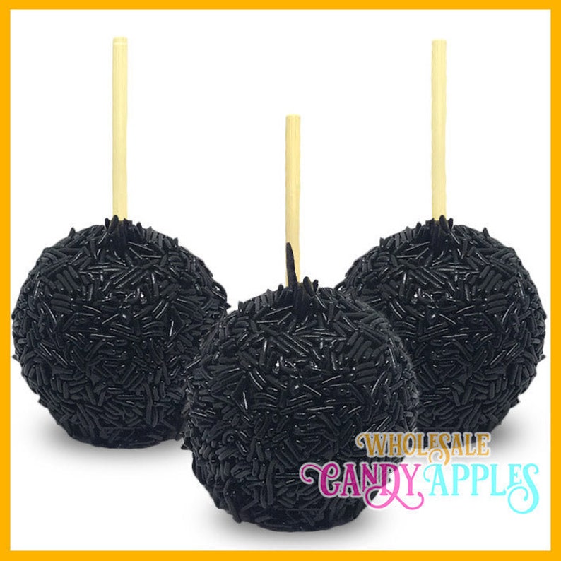 Black Sprinkle Candy Apples- 12 per Set/ 1 Dozen - Etsy