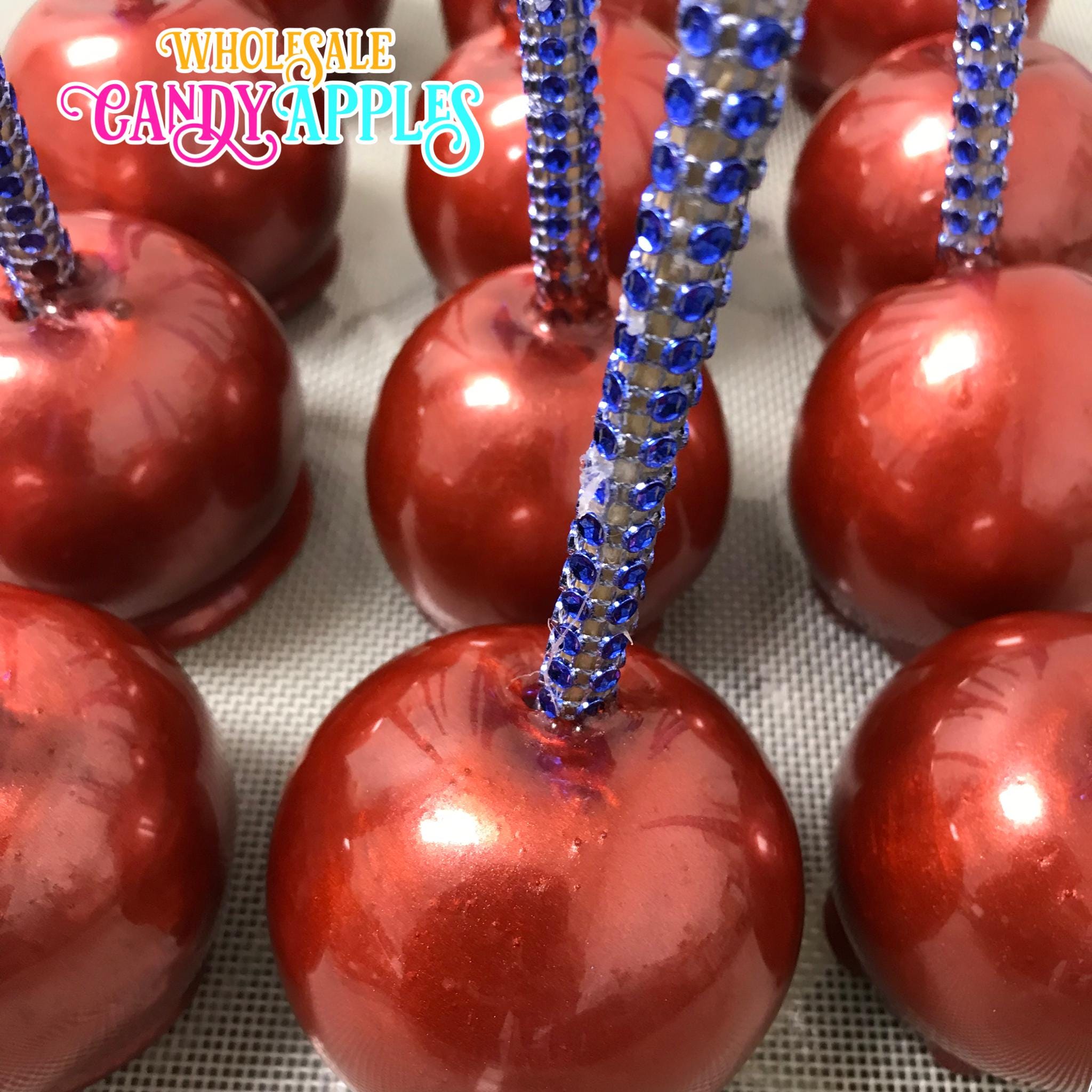 Red Pearlized Candy Apples- 12 per Set/ 1 Dozen - Etsy