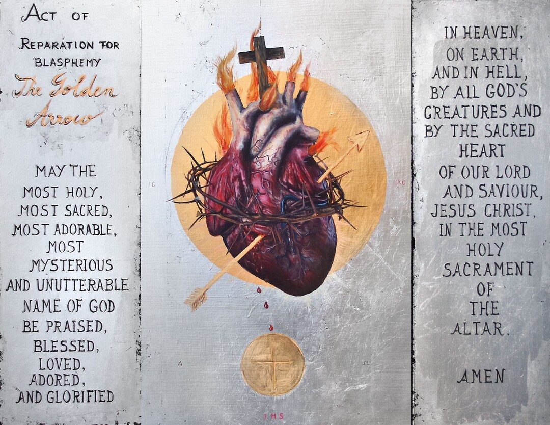 The Sacred Heart of Jesus: the Golden Arrow - Fine Art Print - Etsy
