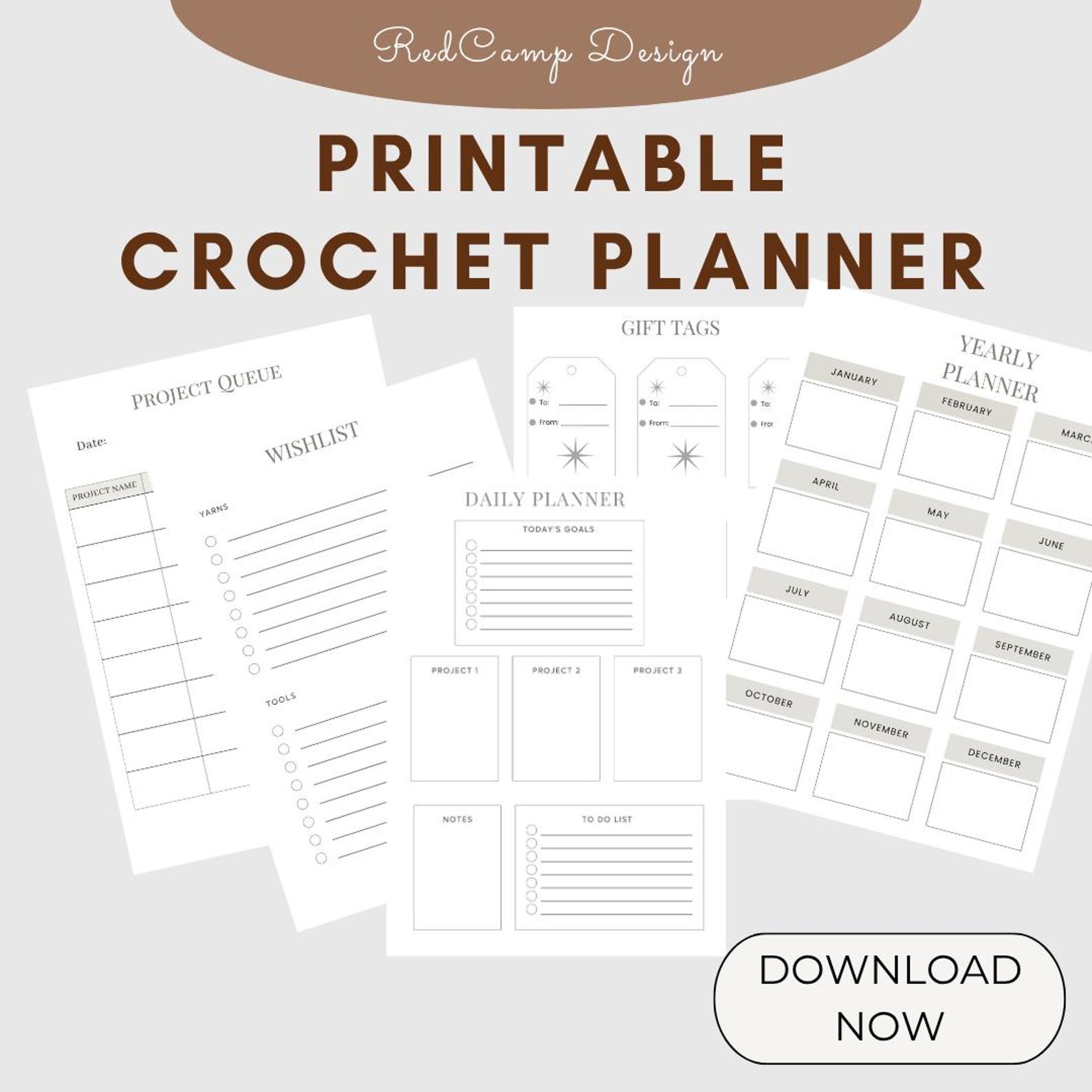 CROCHET PLANNER- Crochet Planner PDF, Printable Crochet Planner ...