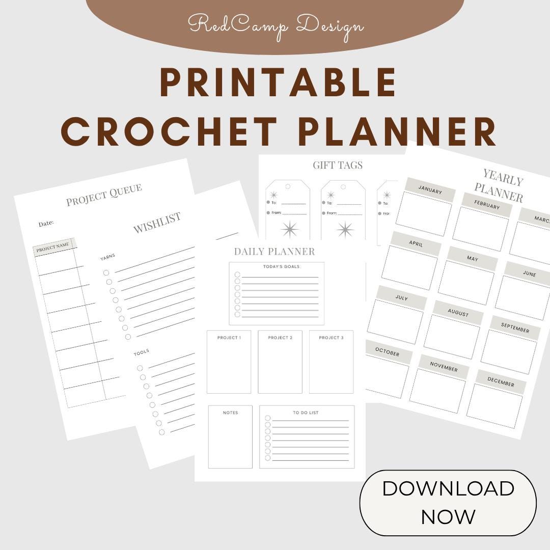 CROCHET PLANNER- Crochet Planner PDF, Printable Crochet Planner ...