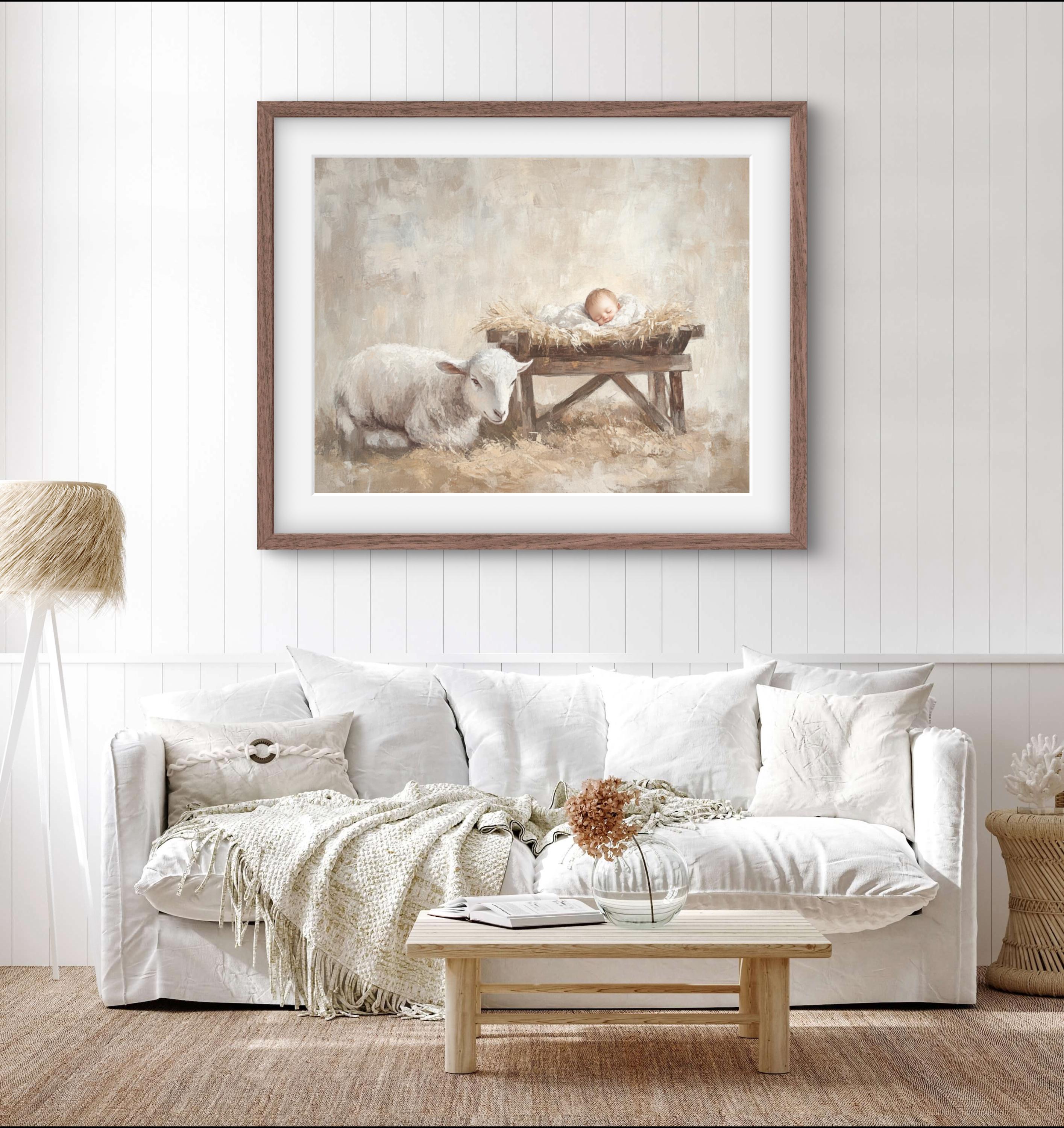 Nativity Oil Painting Print: Christian Christmas Wall Art (digital ...