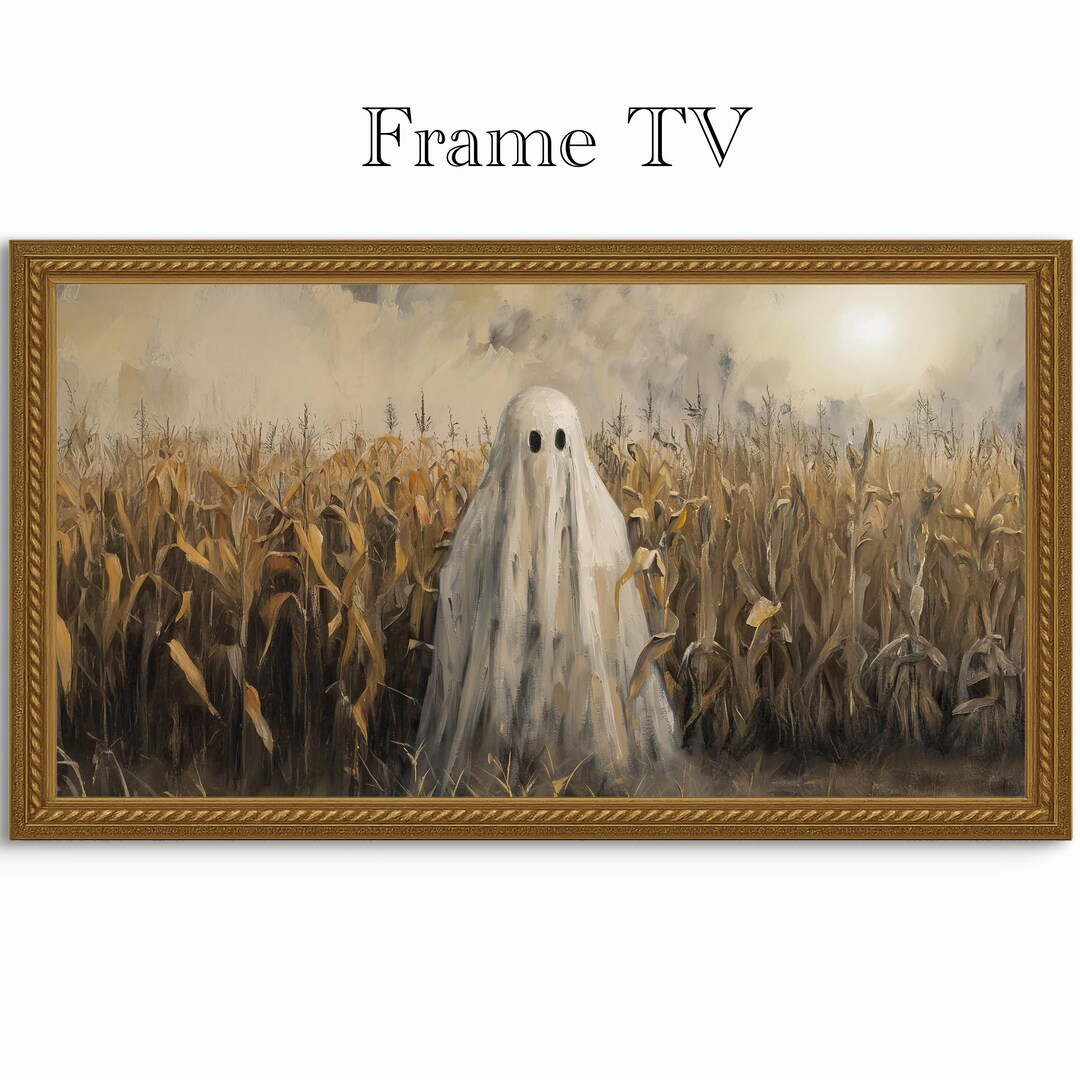 Ghost in Cornfield: Spooky Fall Art for Samsung Frame TV (4K Digital ...