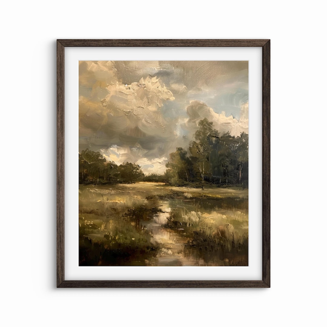 Vintage English Countryside Painting, Vintage Landscape Print, Antique ...