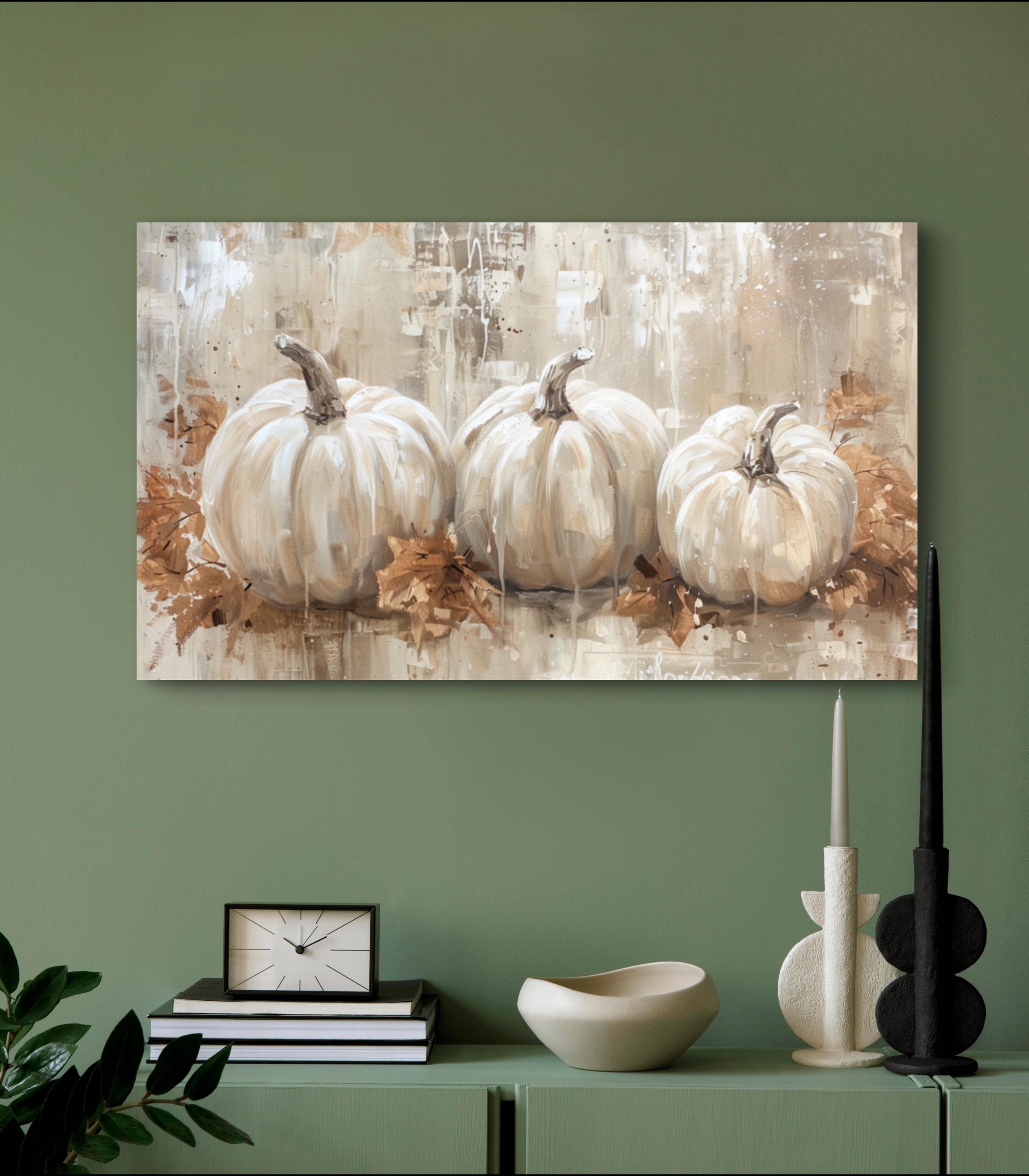 Halloween Wall Decor Printable Pumpkin Still Life Painting Rustic Fall ...