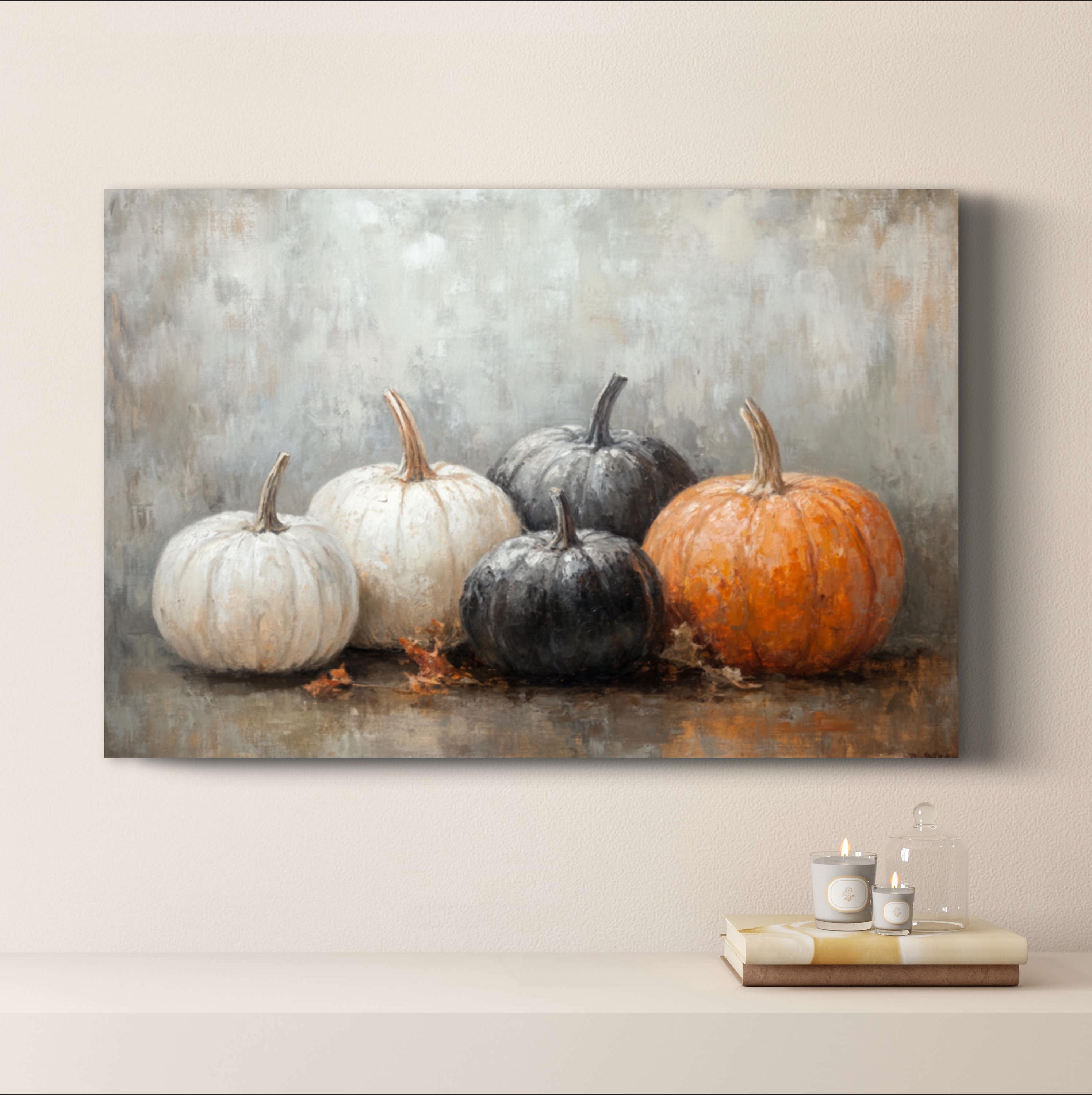 Rustic Fall Art Vintage halloween Wall Decor Printable Pumpkin Still ...