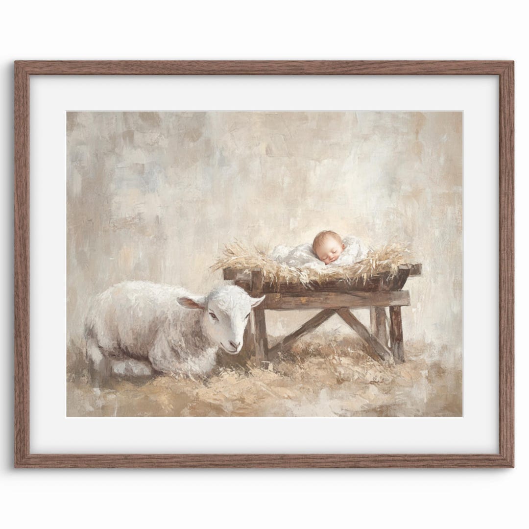 Nativity Oil Painting Print: Christian Christmas Wall Art (digital ...