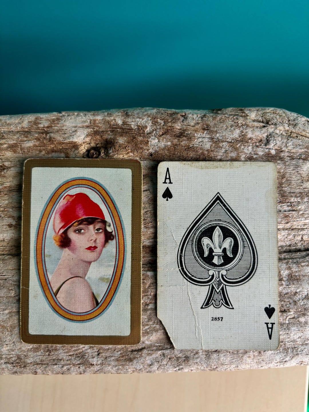5 Single Art Deco Lady 1920s Playing Cards, Scrapbooking Ephemera, Card ...