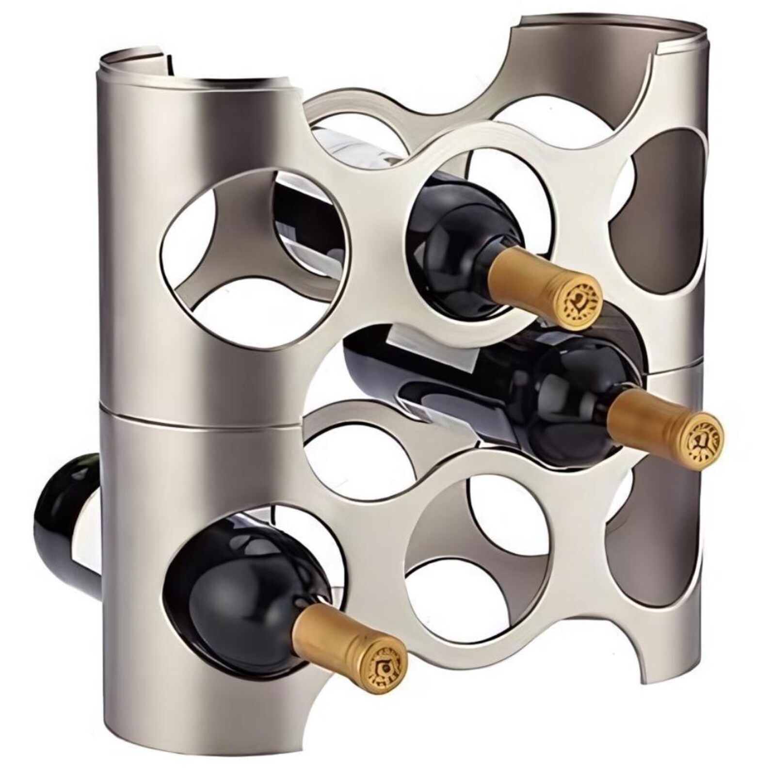 Round Cutout Wine Rack With Oval Base Modern Metal Wine Holder - Etsy