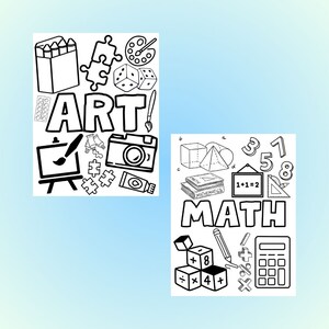 School Subjects Coloring Pages PDF Digital Download Printable Coloring ...