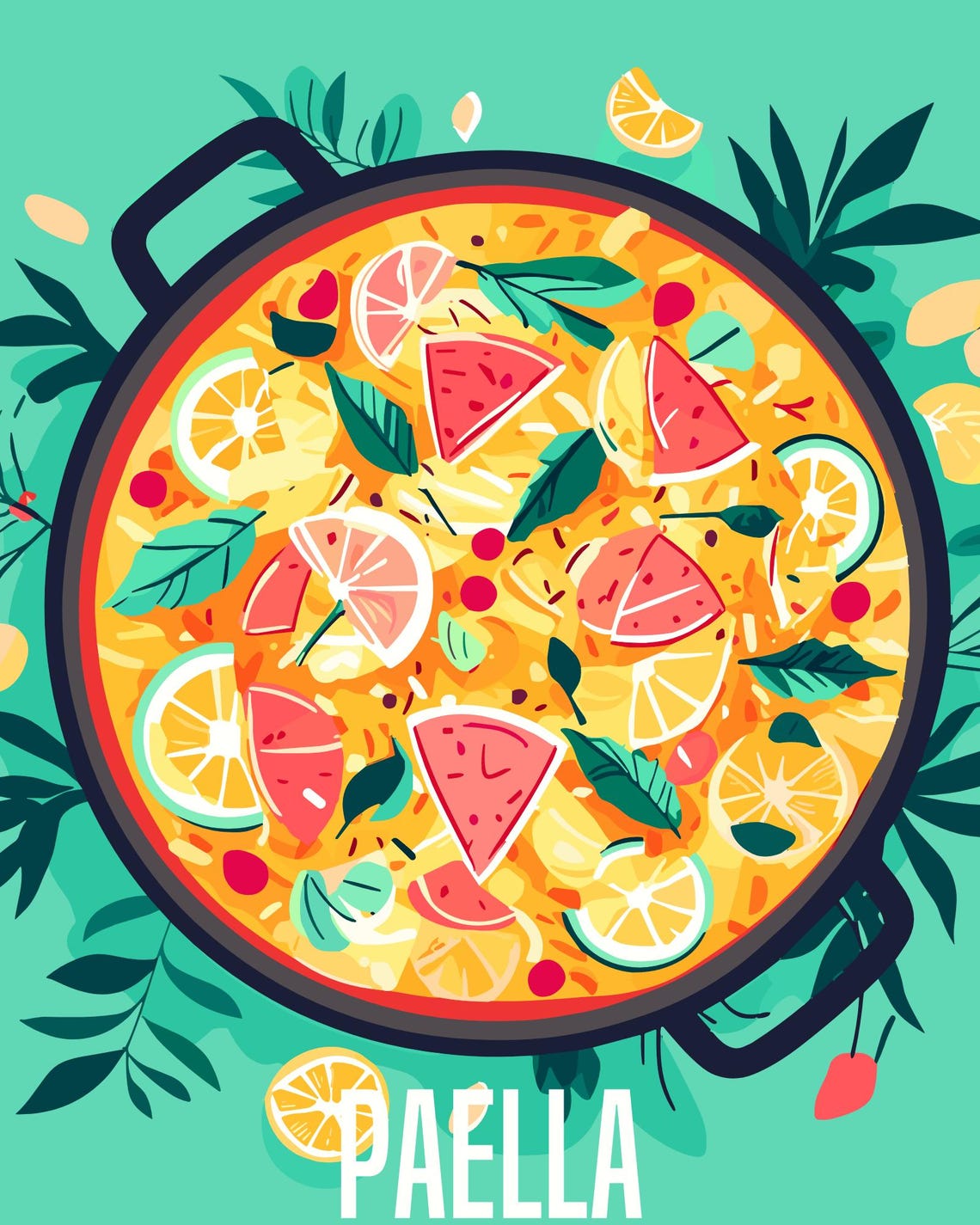 Spanish Paella Wall Art Posters, Cafe Wall Decor, Restaurant Wall Art ...