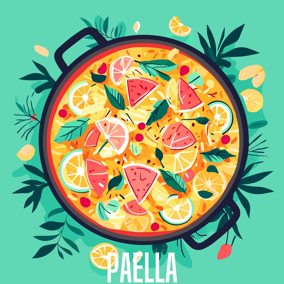 Spanish Paella Wall Art Posters, Cafe Wall Decor, Restaurant Wall Art ...