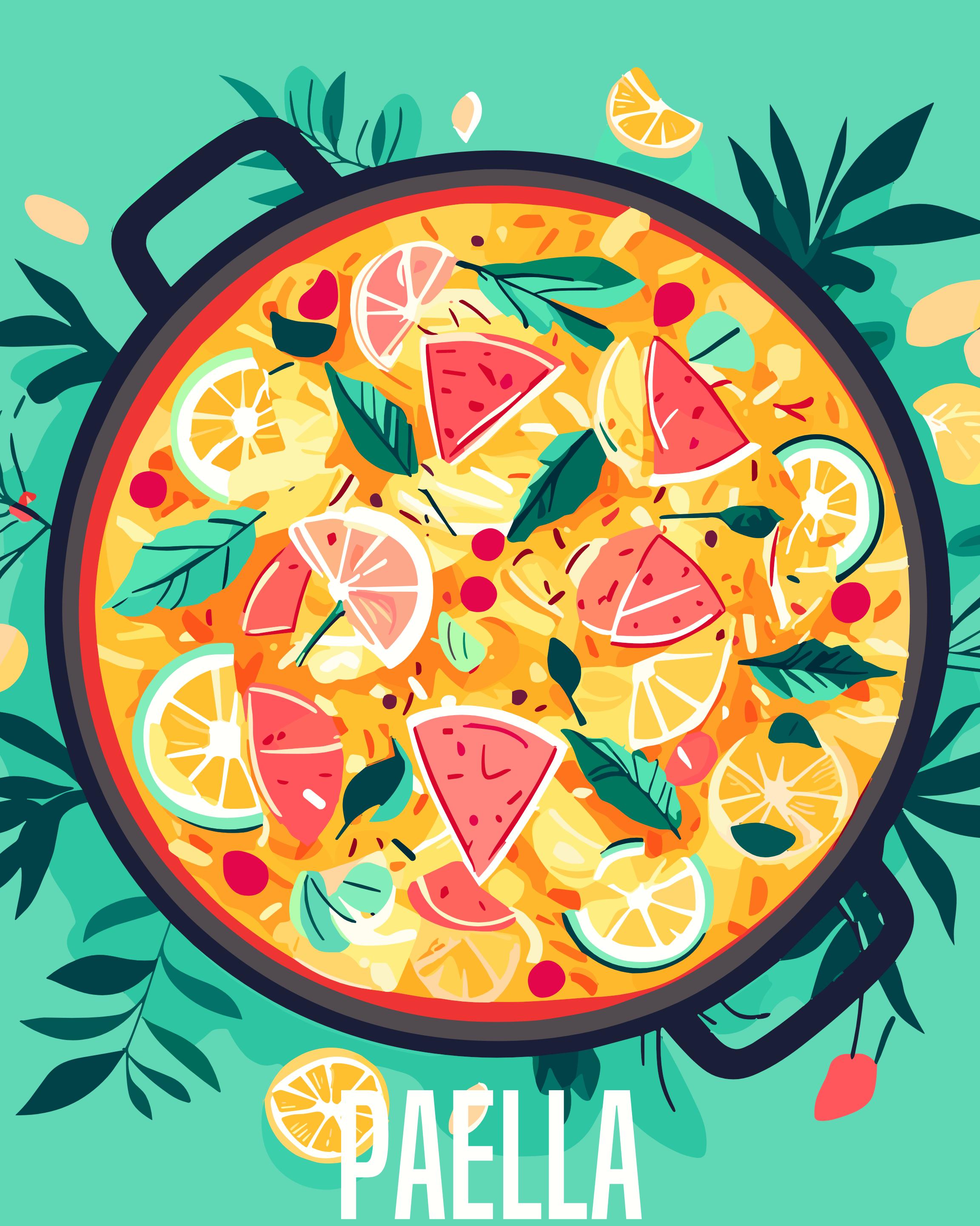 Spanish Paella Wall Art Posters, Cafe Wall Decor, Restaurant Wall Art ...