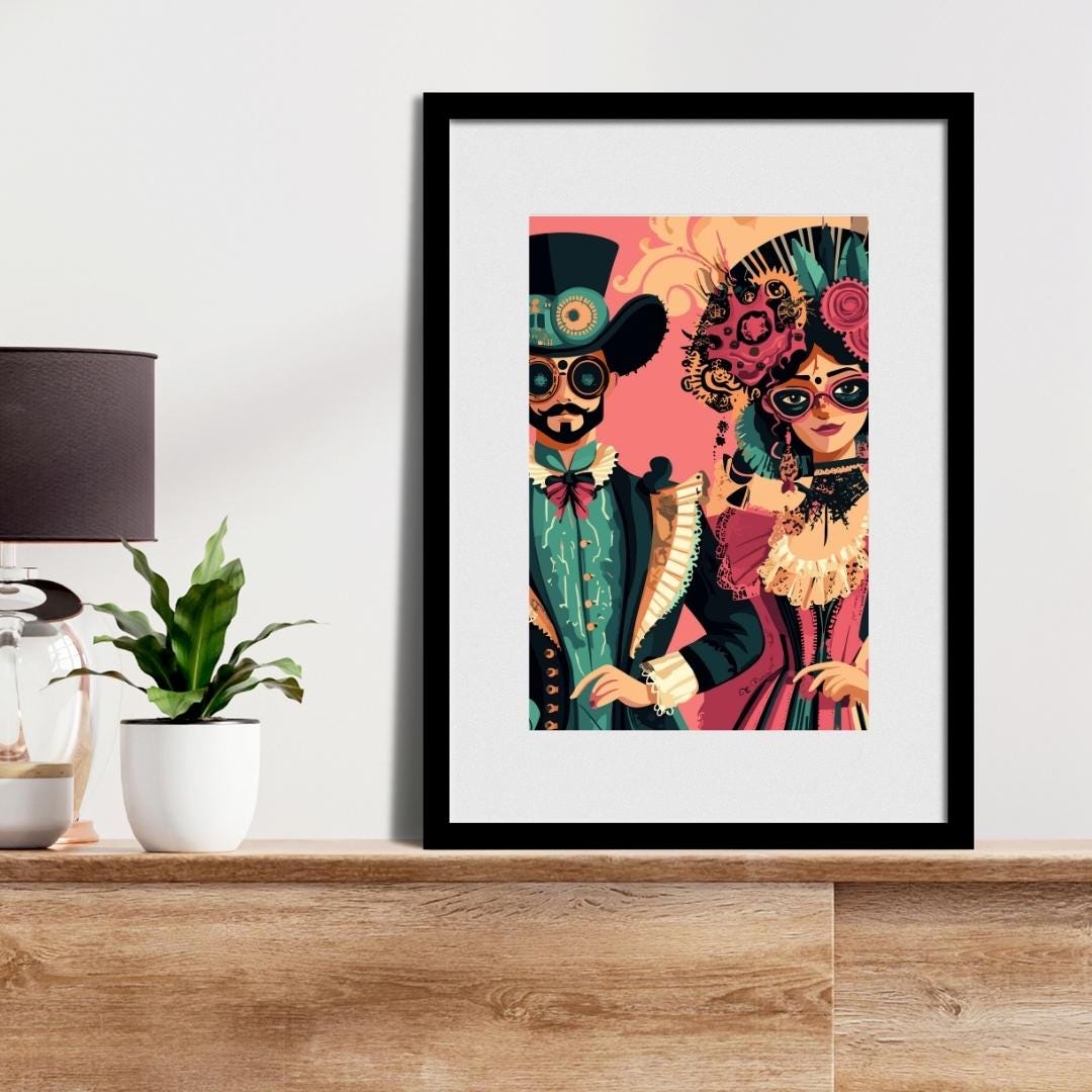 Steampunk Spanish Traditional Costumes, Spain Wall Art Posters, Cafe ...