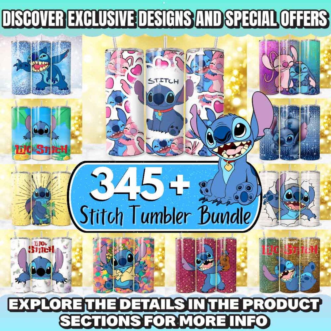 345 Stitch Tumbler Wrap Designs, Stitch Sublimation Designs, 20 Oz ...