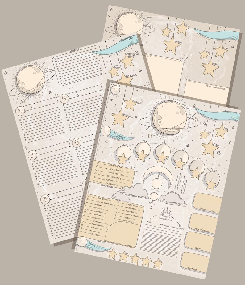 D&D 5e Custom Character Sheet long Rest - Etsy