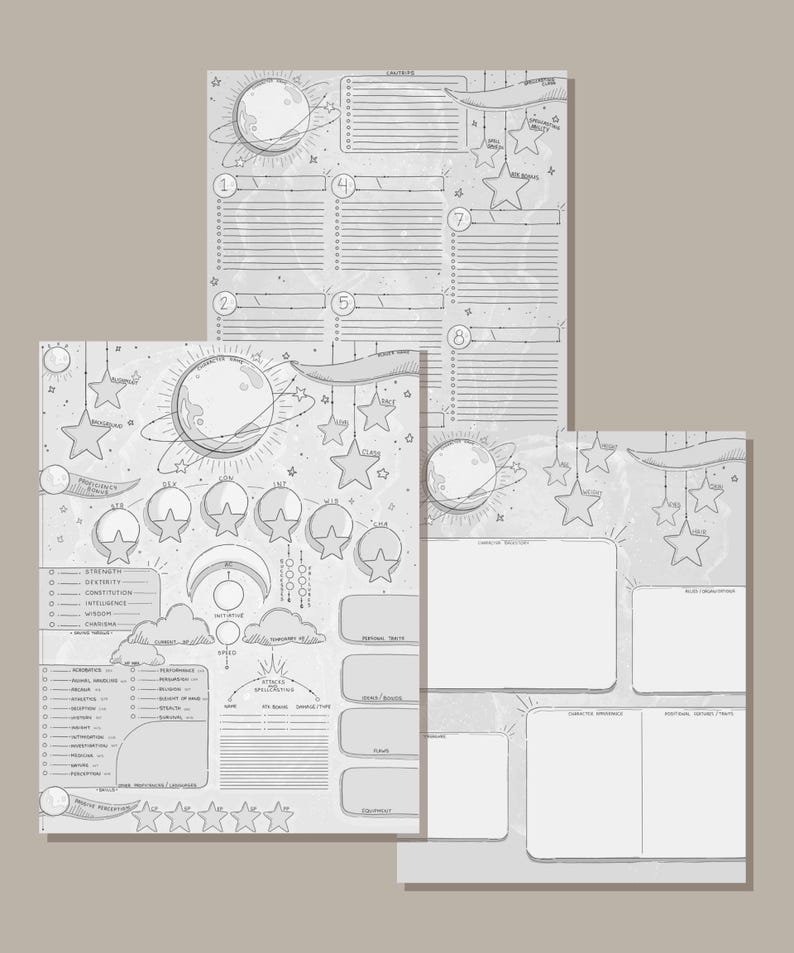 D&D 5e Custom Character Sheet - "long Rest" - Etsy Canada