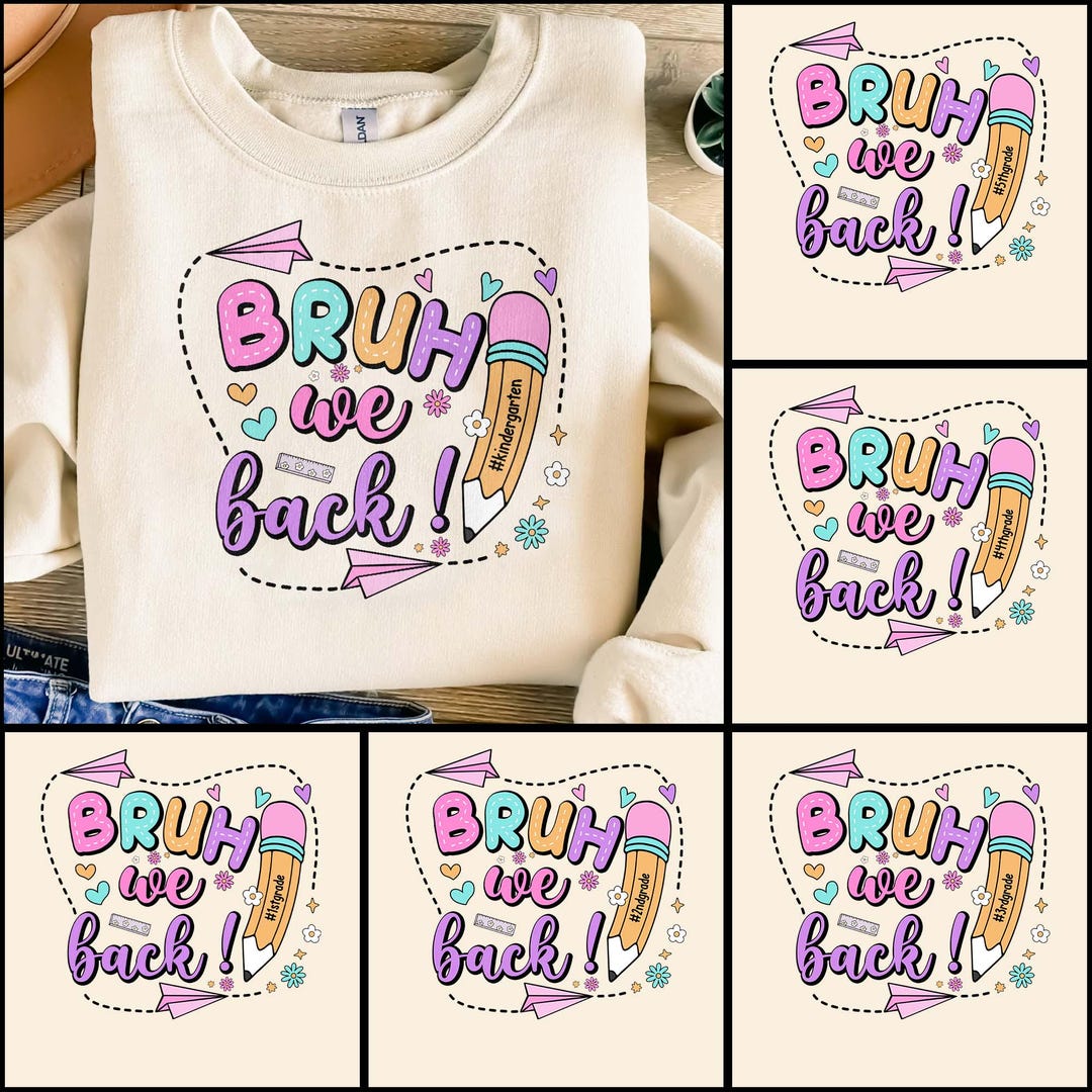 Retro Back to School Png Bundle, First Day of School Png, Retro ...