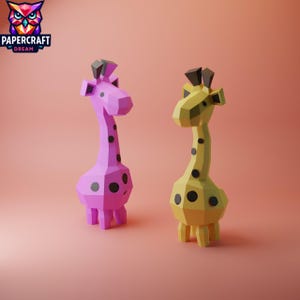 Giraffe 3D Papercraft Model – DIY Giraffe Low Poly Template (PDF, SVG ...