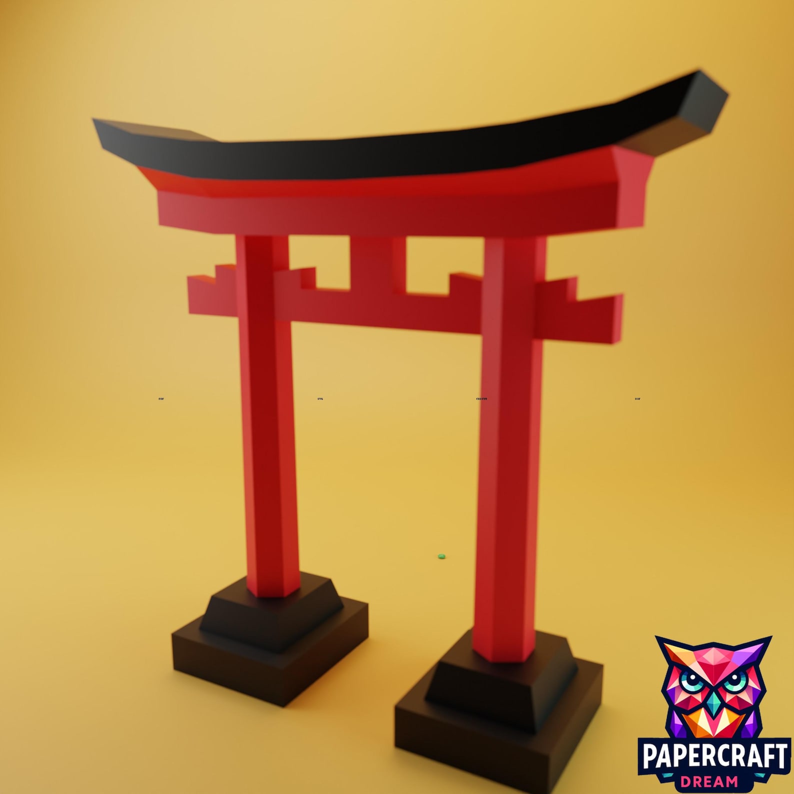 DIY Japanese Torii Gate Papercraft – Low Poly Shrine Model (pdf, Svg ...