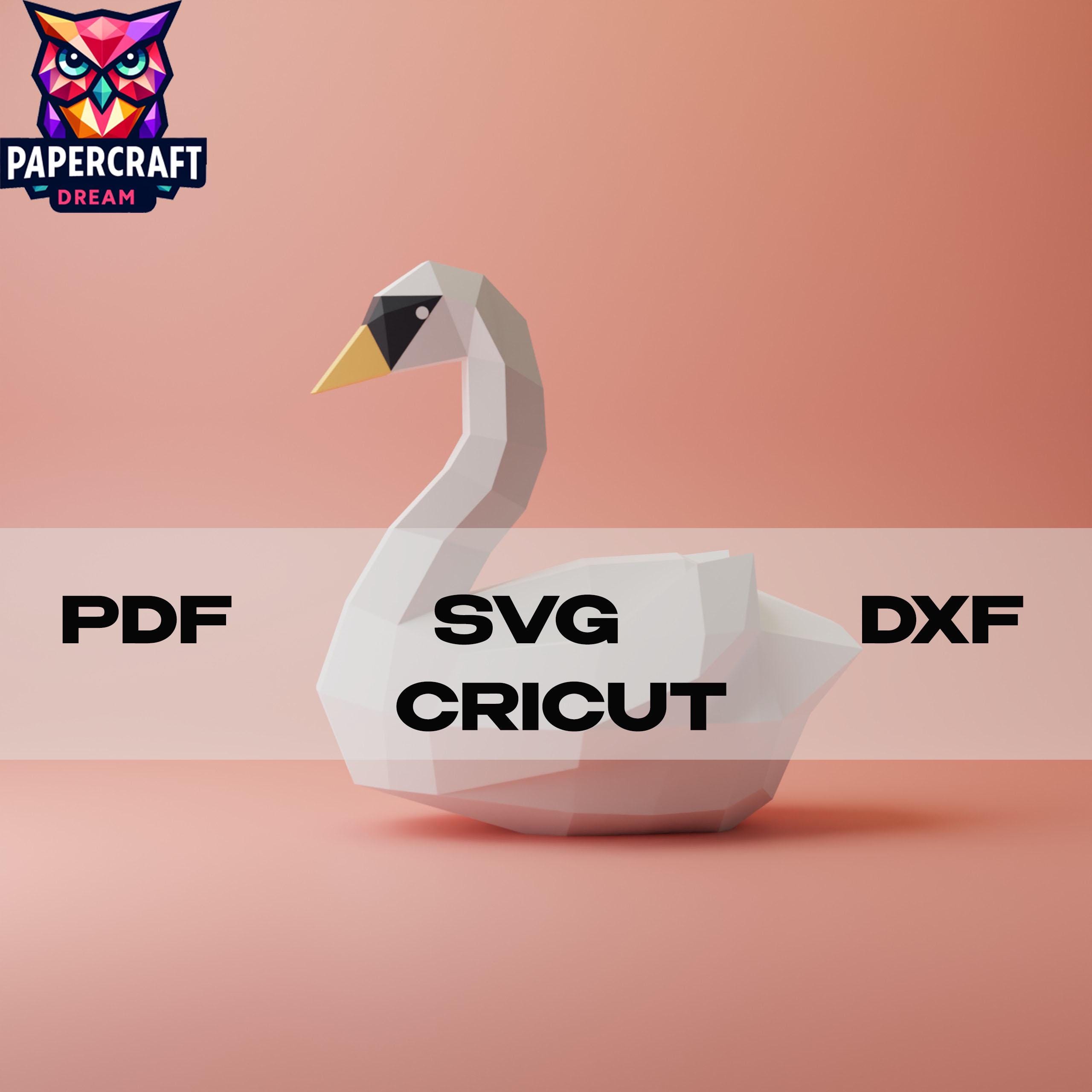 Swan Paper Craft, Papercraft Swan, Diy Swan, Digital Template, Origami ...