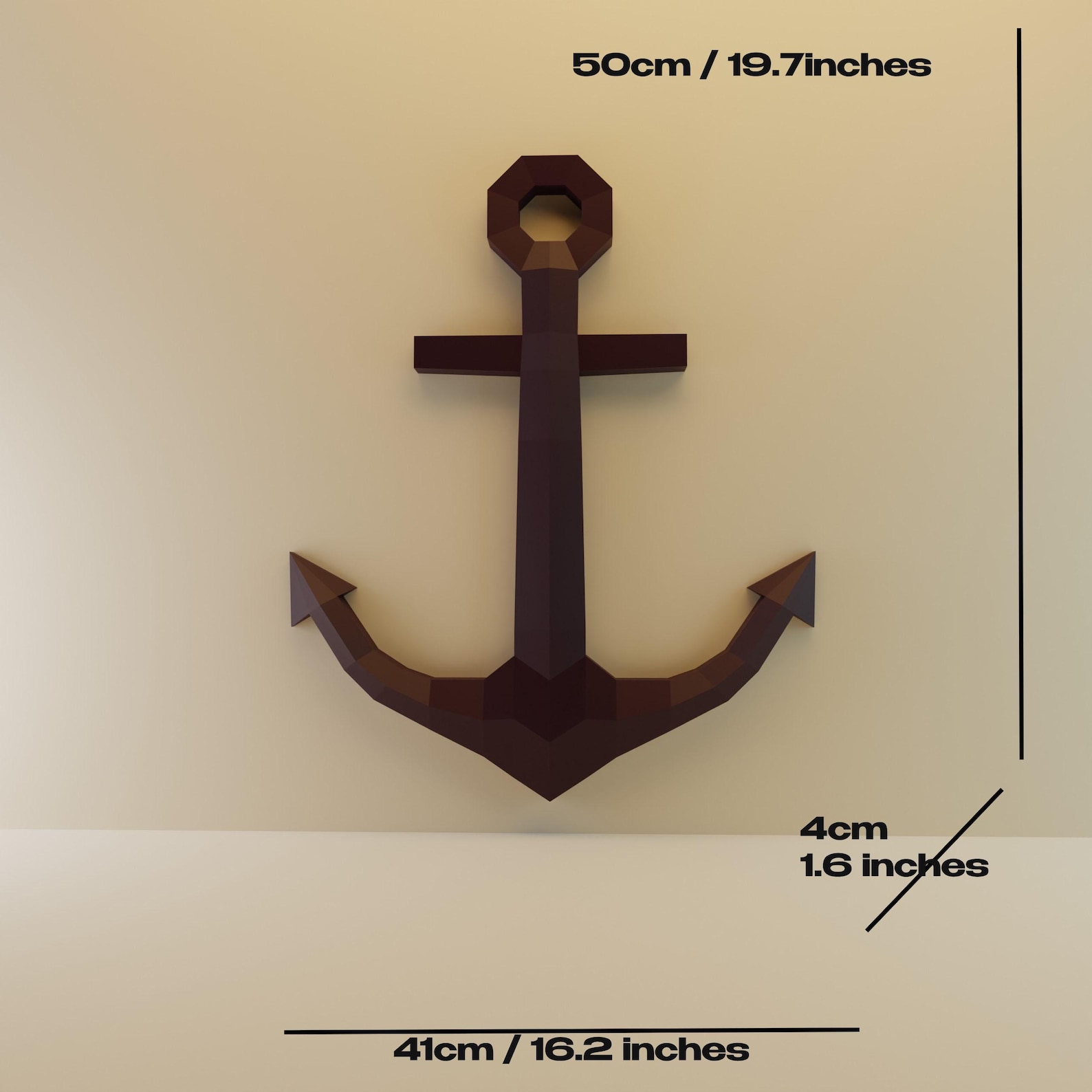 Anchor 3D Papercraft– DIY Anchor SVG Origami,low Polyanchor, Paper ...