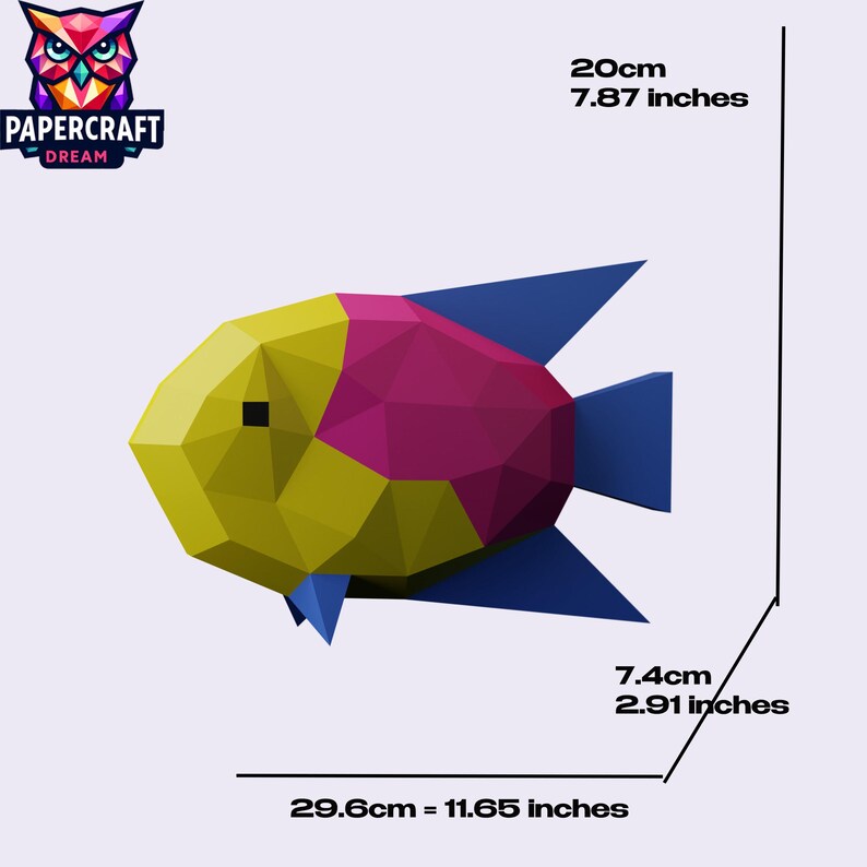3D Papercraft Fish, Paper 3d Fish, SVG Template, 3D Paper Decor, DIY ...