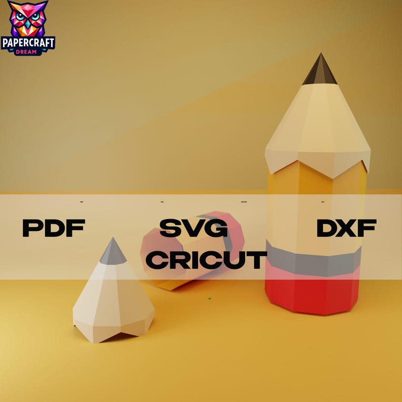 3D Papercraft Pencil Box – DIY Low Poly Template (pdf, Svg, Dxf) - Etsy