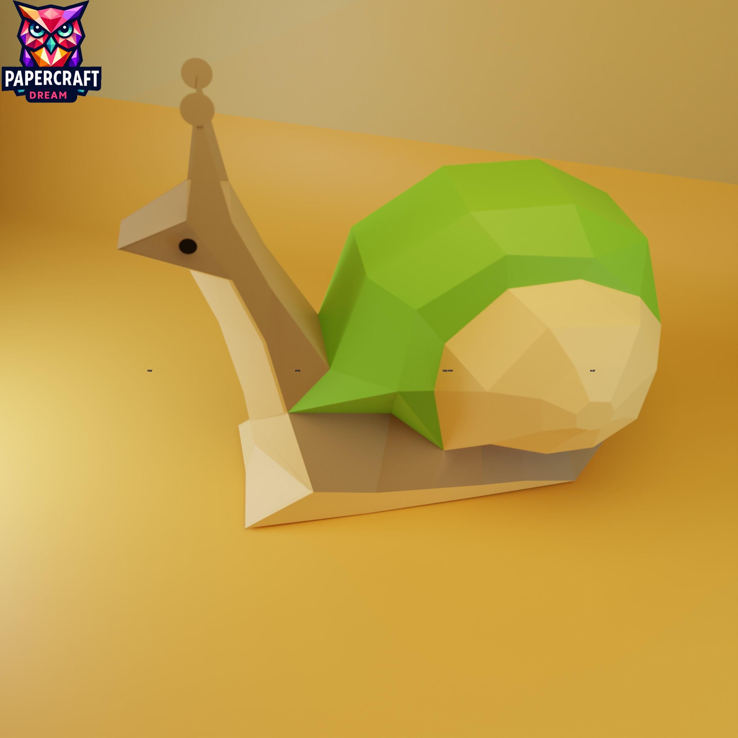 Snail 3D Papercraft – DIY Snail Template (pdf, Svg, Dxf) - Etsy