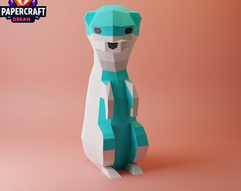 DIY Otter Couple + DXF | Otter Papercraft | Otter Template - Etsy