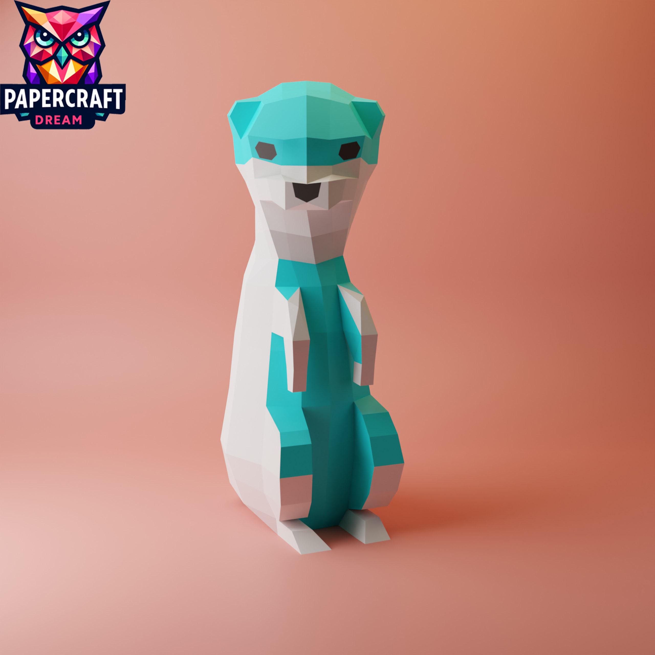 Otter Papercraft 3D Low Poly Tier DIY Bastelpackung | PDF, SVG, DXF ...