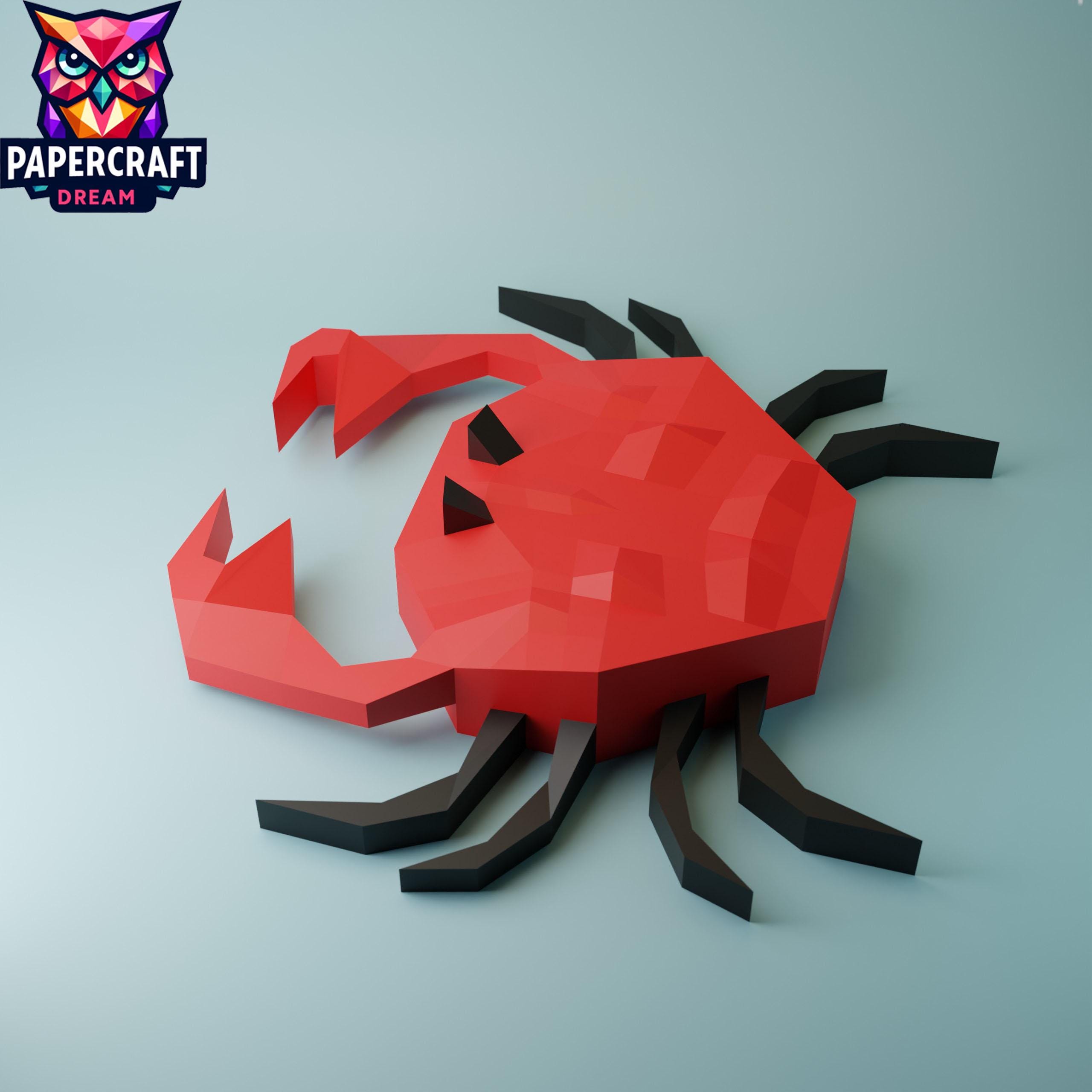3D Papercraft Crab, Paper 3d Crab, SVG Template, 3D Paper Decor, DIY ...