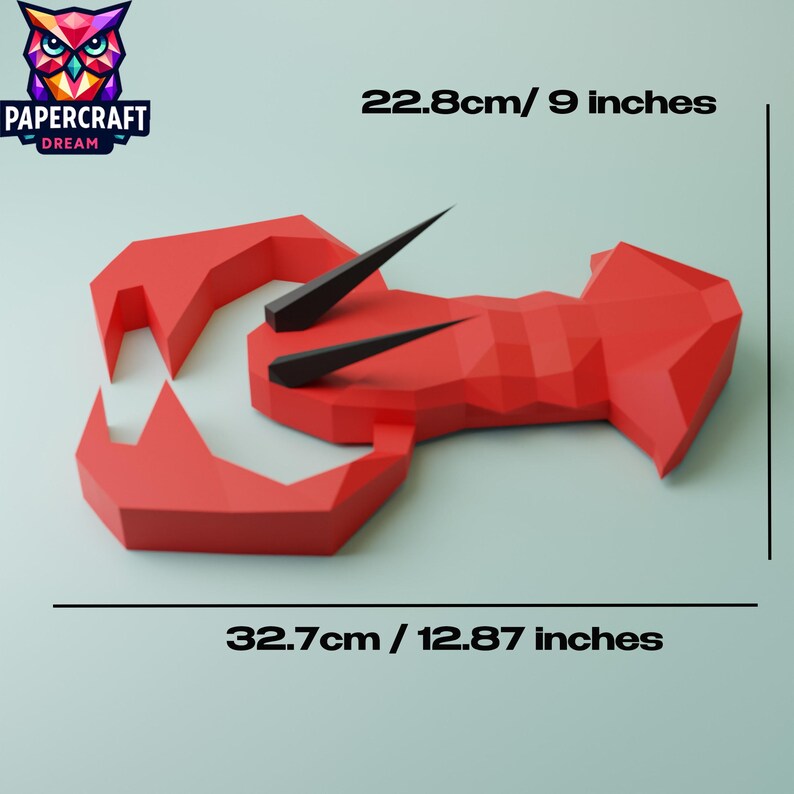 3D Papercraft Crab Langostino, Paper 3d Crab, SVG Template, 3D Paper ...